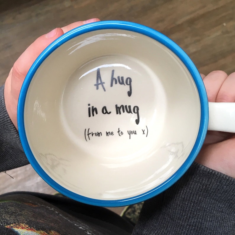 Hug in a mug hidden message cup isolation lockdown gift | Etsy