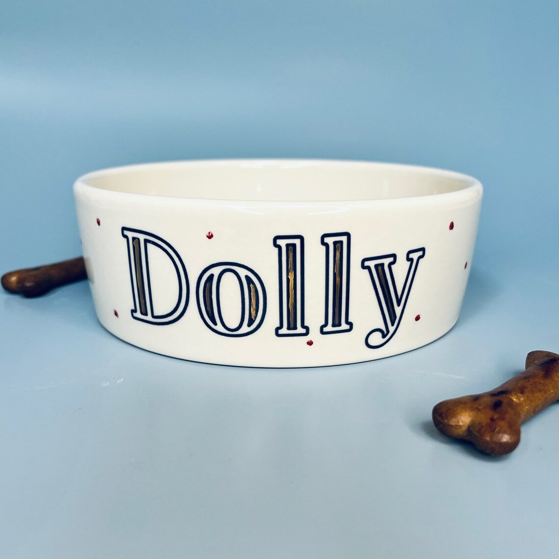 Personalised Ceramic Dog Bowl With 'hidden Message', Handmade Dog Bowl ...