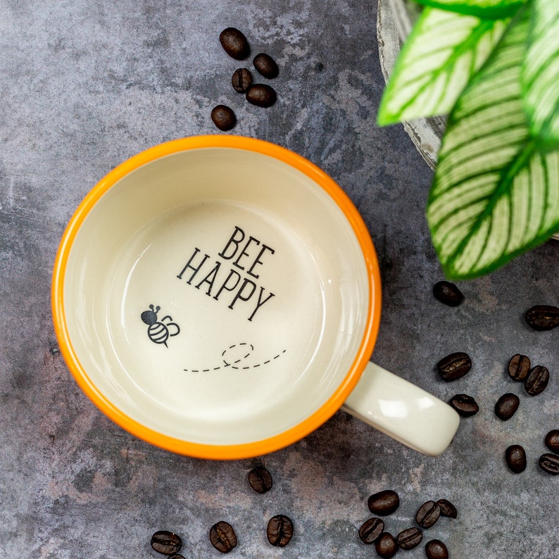 Bee Happy Handmade Mug - Etsy