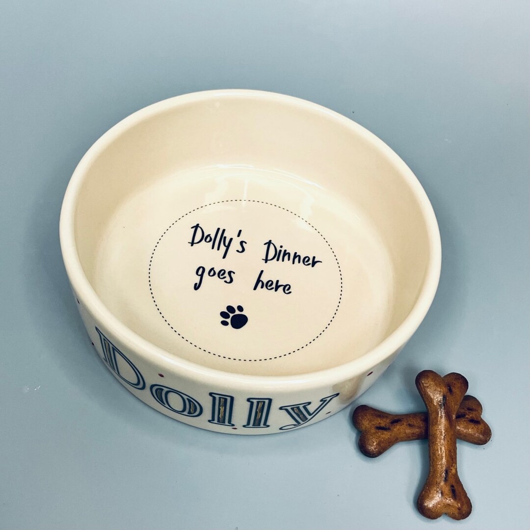 Personalised Ceramic Dog Bowl With 'hidden Message', Handmade Dog Bowl ...