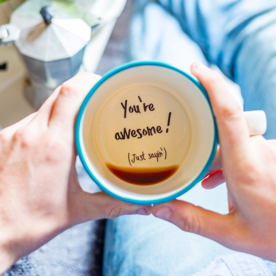You're Awesome! Handmade Hidden Positive Message Cup Gift for Friend ...
