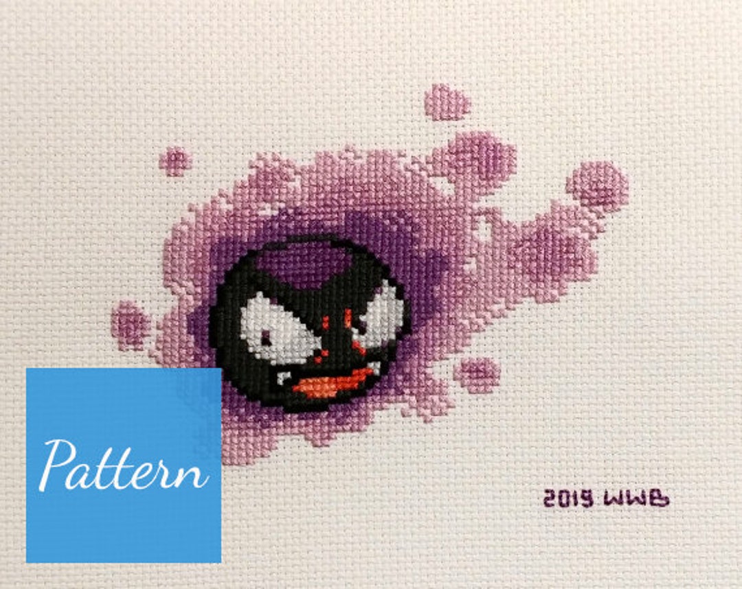 Gastly pokemon Cross Stitch Pattern - Etsy