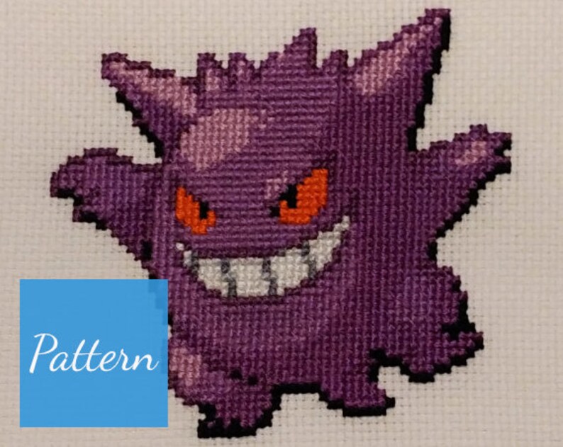 Gengar pokemon Cross Stitch Pattern - Etsy