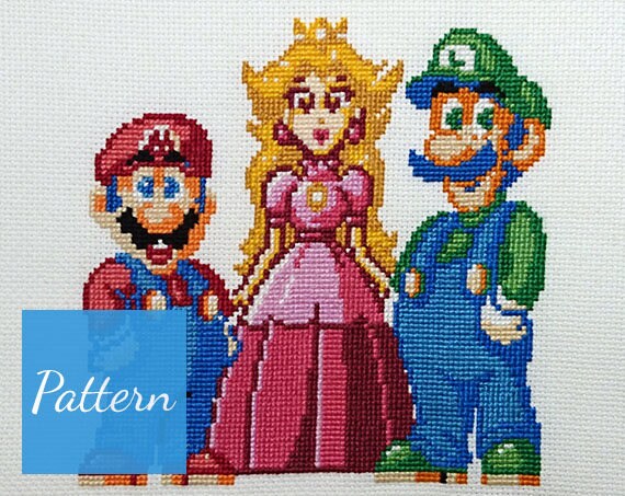 Super Mario Trio Cross Stitch Pattern | Etsy
