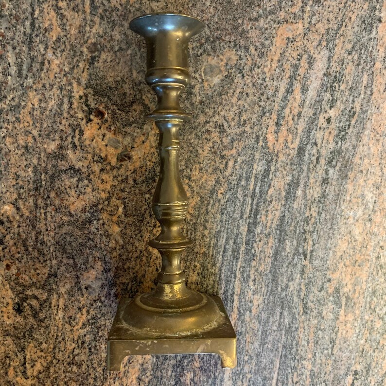English Candlestick Antique Brass Traditional Mid Century - Etsy