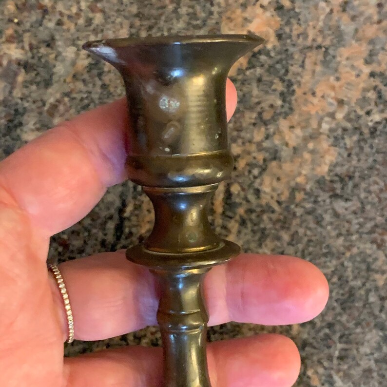 English Candlestick Antique Brass Traditional Mid Century - Etsy
