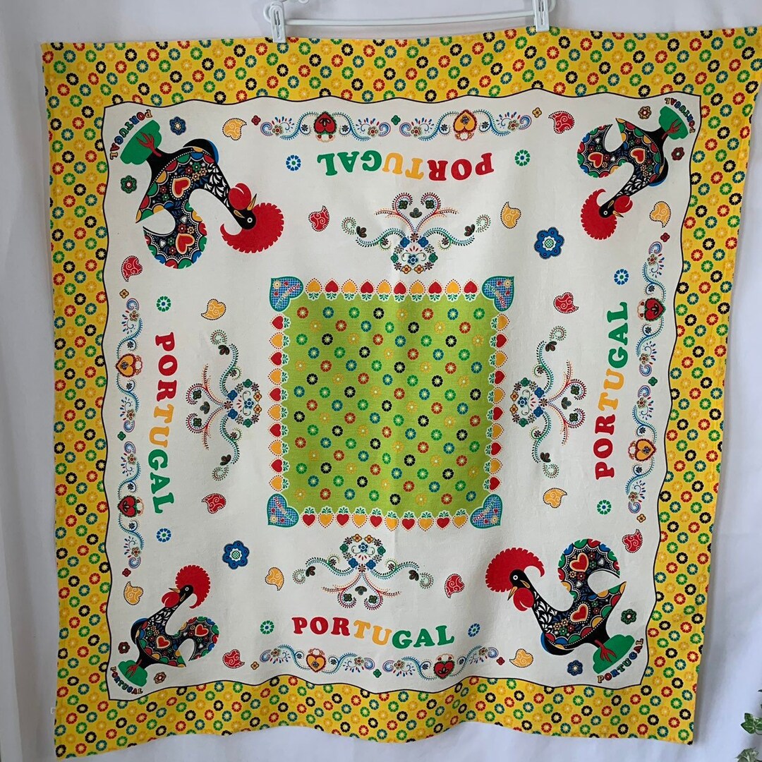 Traditional Portugal Tablecloth Barcelos Rooster Florals - Etsy
