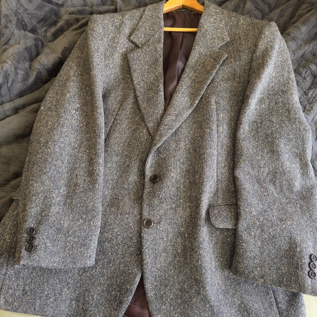 Vintage 1970s Magee Donegal Ireland Tweed Blazer, Grey, Irish Wool ...