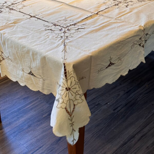 Ivory Tablecloth - Etsy