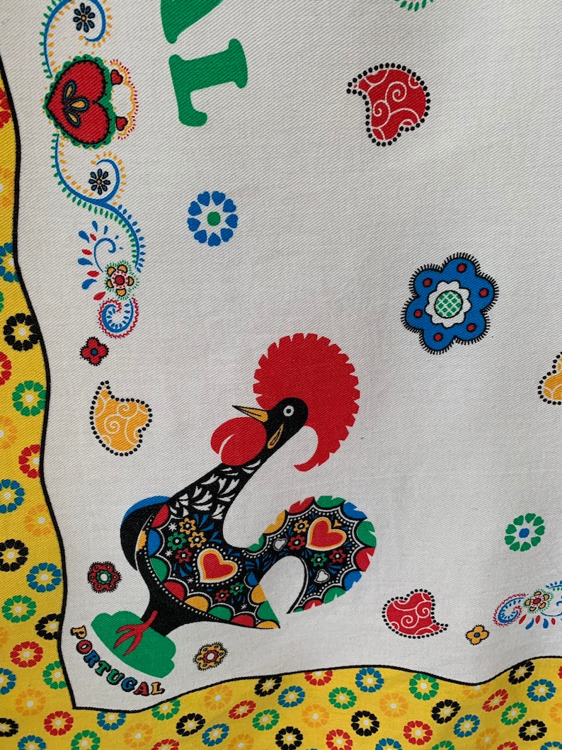 Traditional Portugal Tablecloth Barcelos Rooster Florals - Etsy