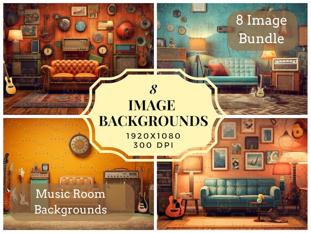 Music Recording Studio Zoom Backgrounds: 8 Image Bundle (digital ...