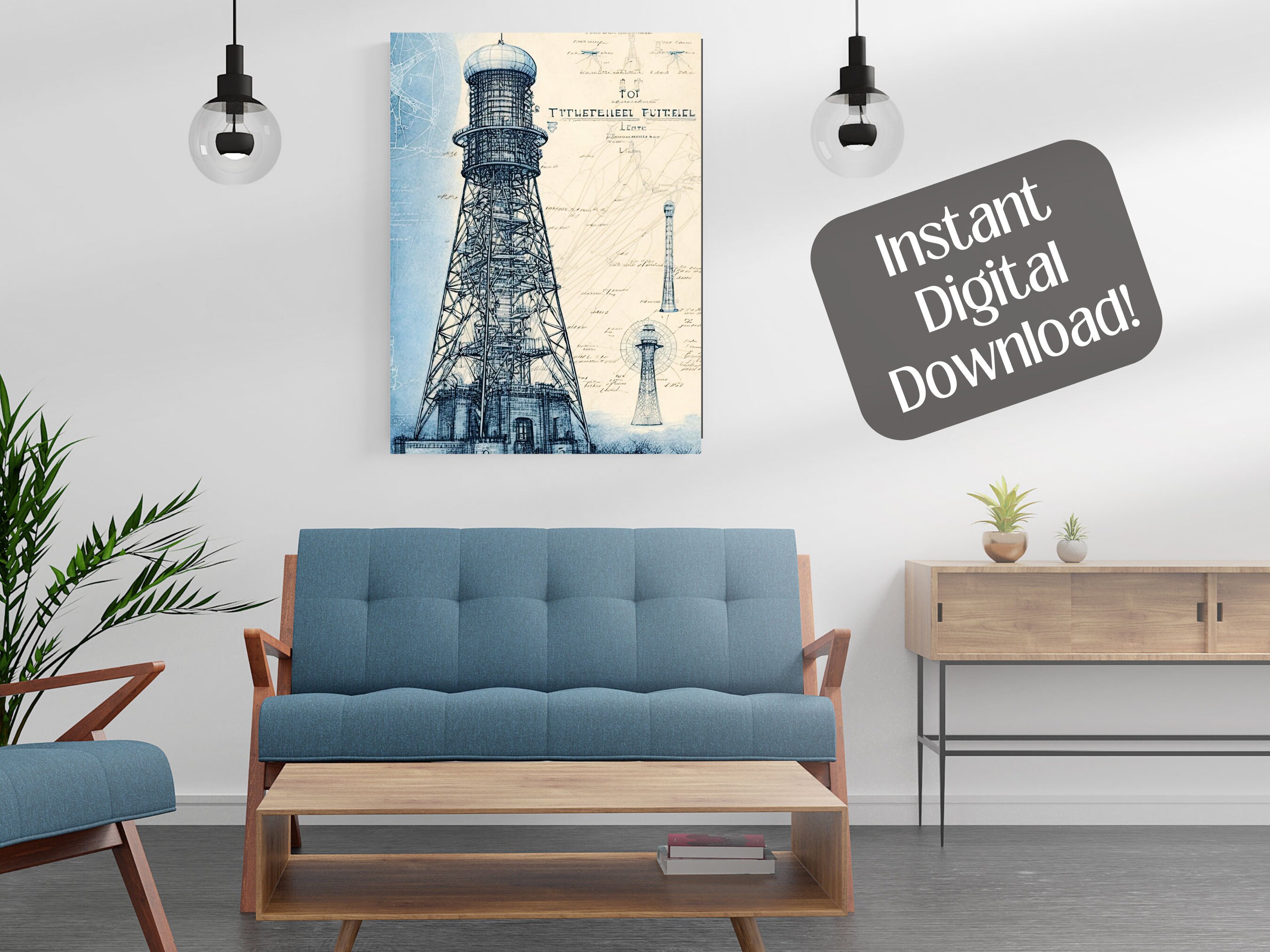 Tesla's Tower at Wardenclyffe Printable AI Designed AI Art, Wall Decor ...