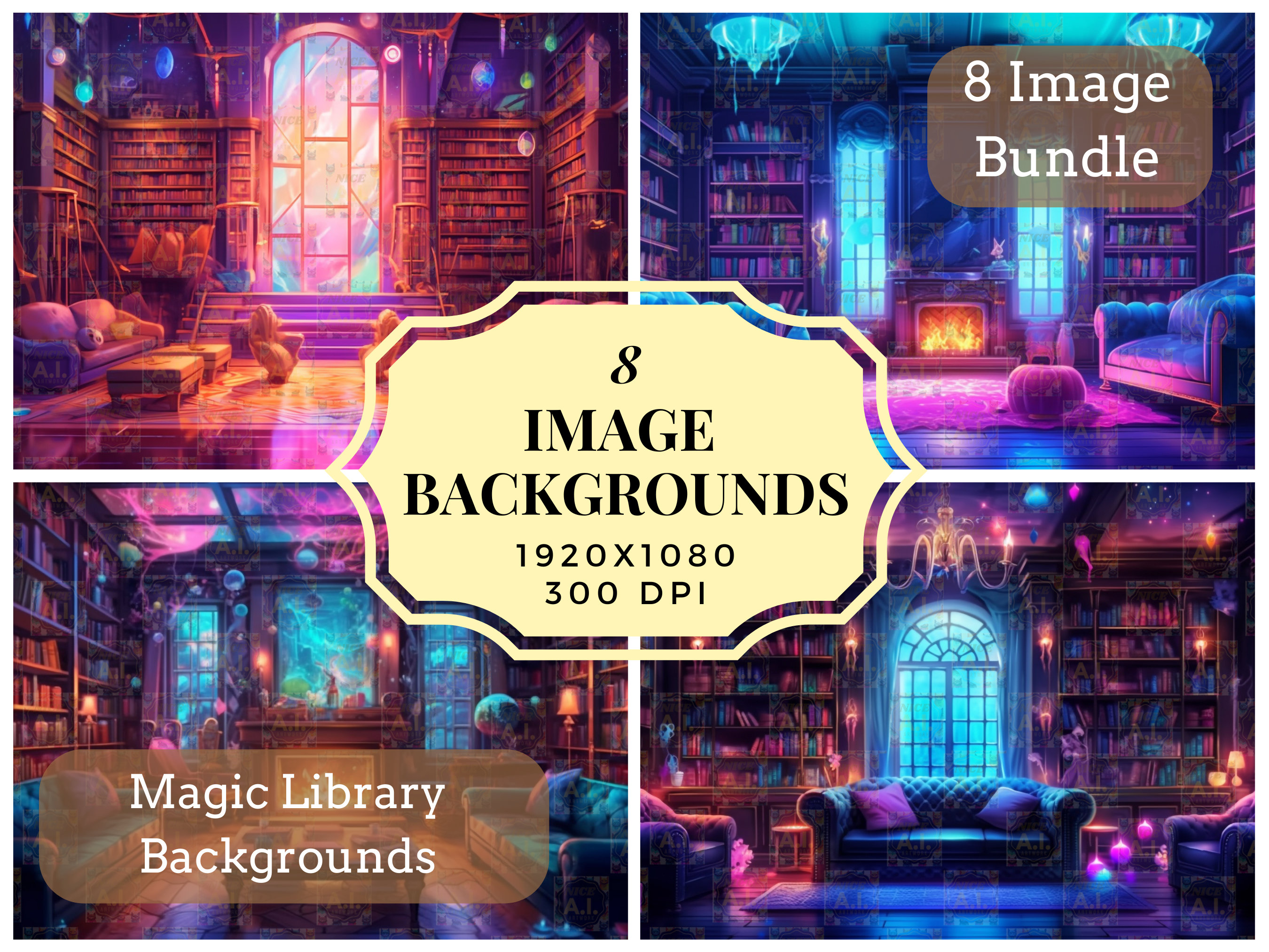 Enchanted Eye Wizard Library Digital Zoom Backgrounds for Virtual ...