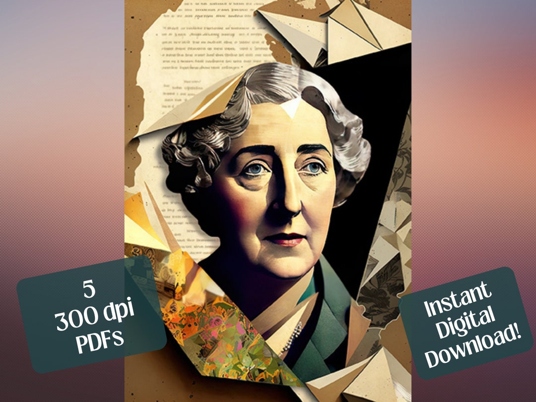 Agatha Christie Portrait: AI Art Print for Mystery Lovers (digital ...