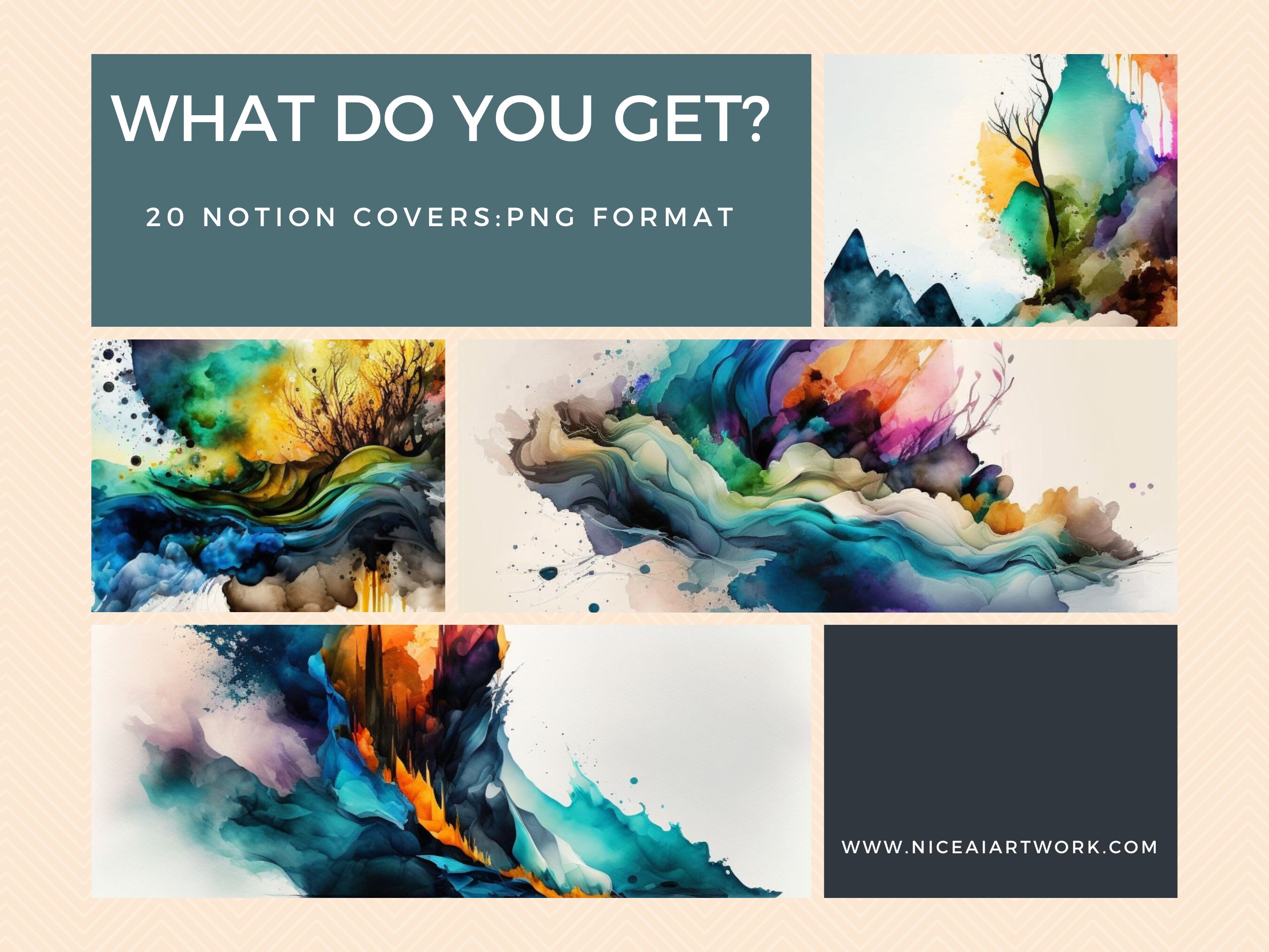 20 Notion Watercolor Style Covers Bundle 20 Notion Covers to Customize ...