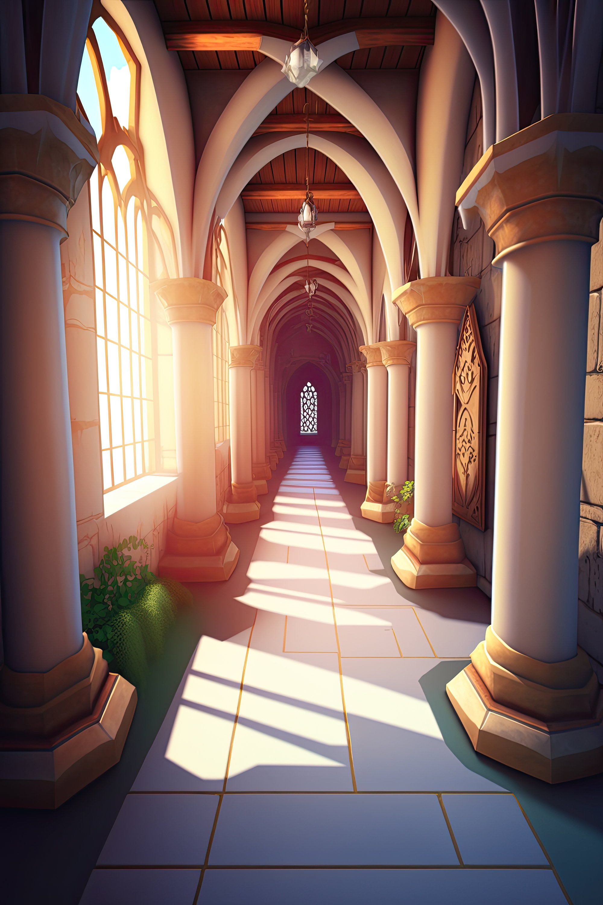 Wizard Hallway Digital Backdrop: Magic School Castle Backgrounds ...