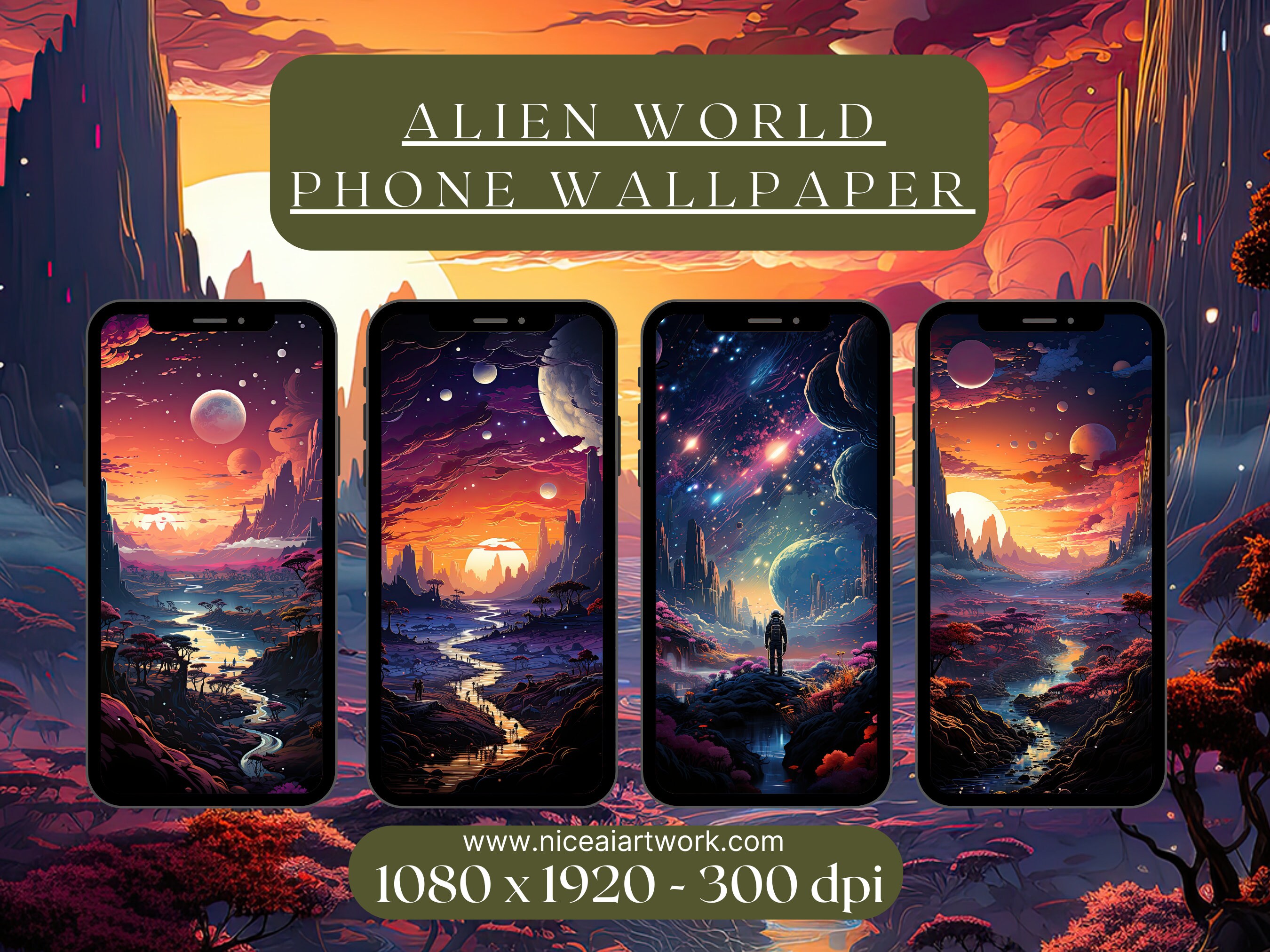 Alien World Phone Wallpaper/background Set 4 Instagram Story ...