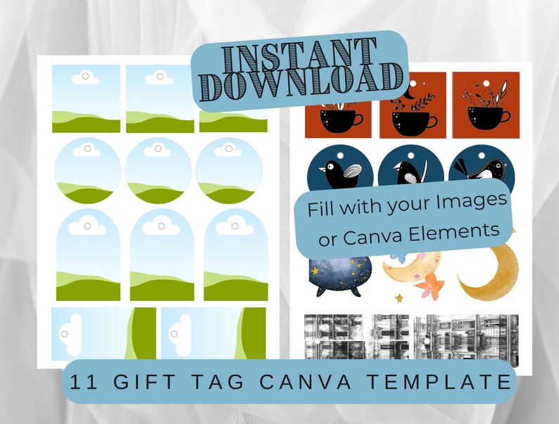 Blank Gift Tag Canva Template | Editable Printable Tags | DIY Gift Tags ...