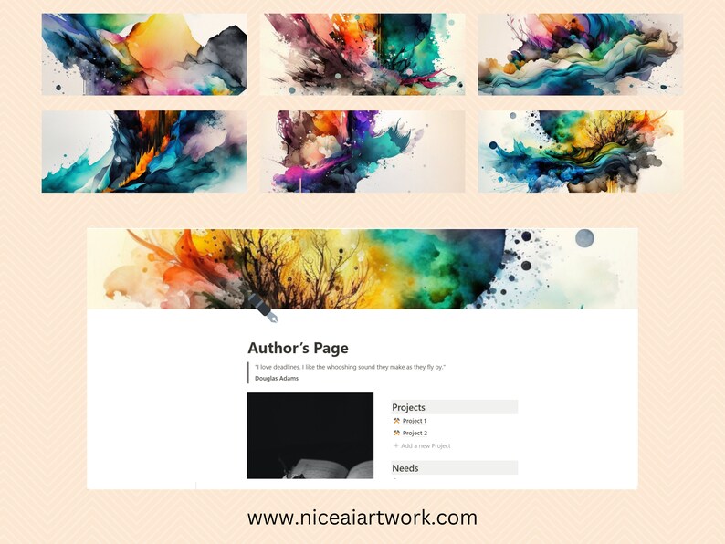 20 Notion Watercolor Style Covers Bundle 20 Notion Covers to Customize ...