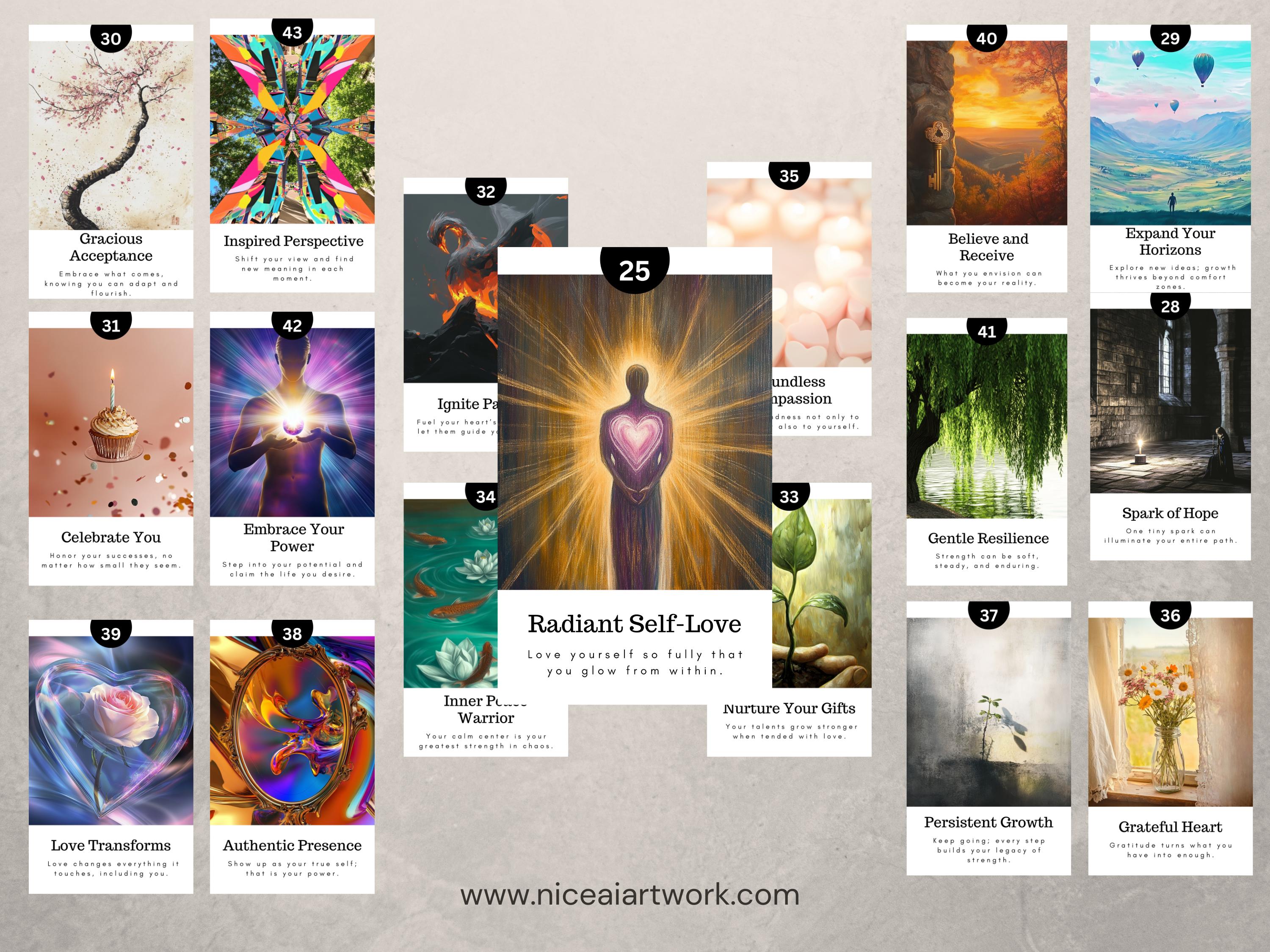 Radiant Empowerment Oracle Deck - Printable & Digital Spiritual Cards ...