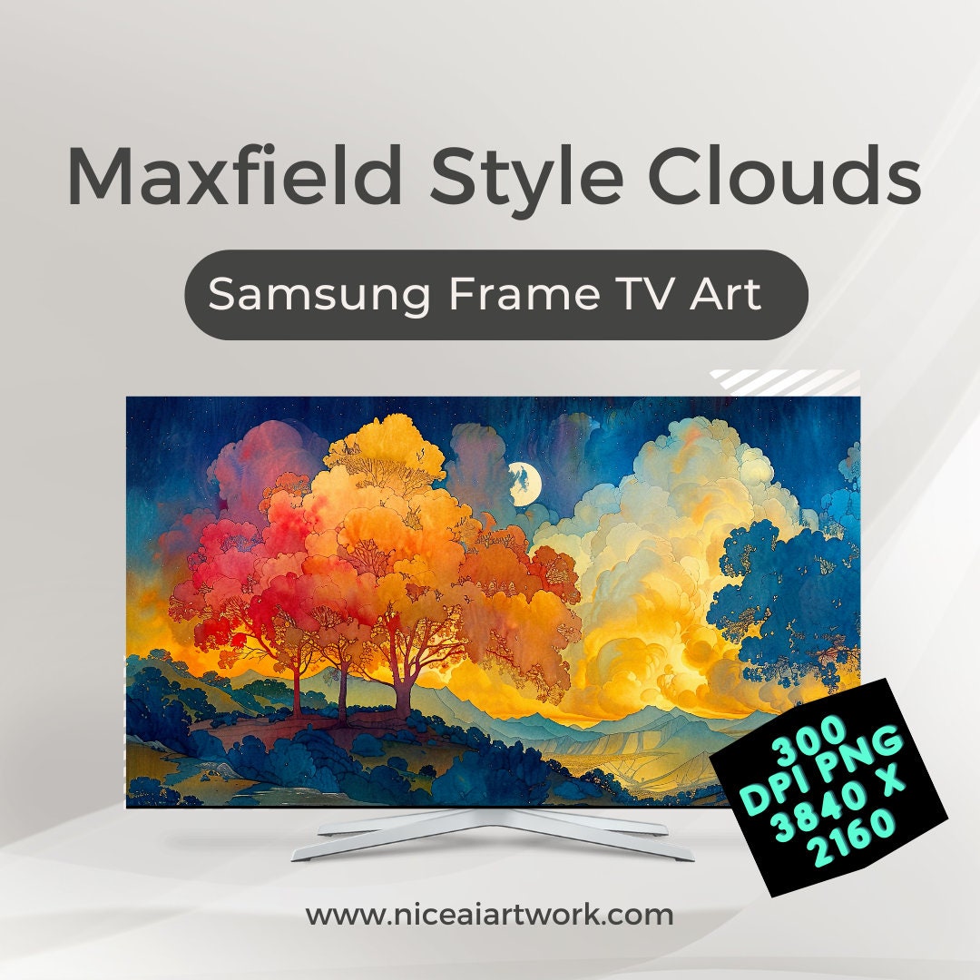 Samsung Frame TV Art: Maxfield Parrish Style Clouds (instant Download ...
