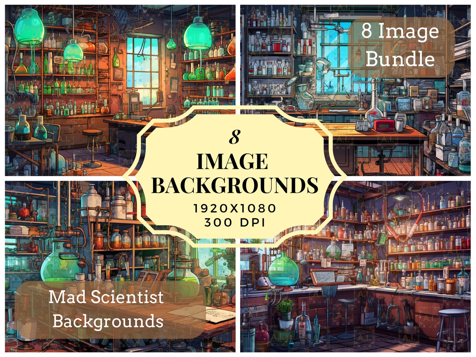 Mad Scientist Lab Virtual Backgrounds: Zoom, Skype, Google Meet ...