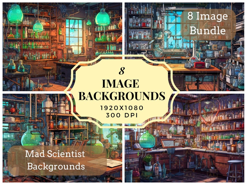 Mad Scientist Lab Virtual Backgrounds: Zoom, Skype, Google Meet ...