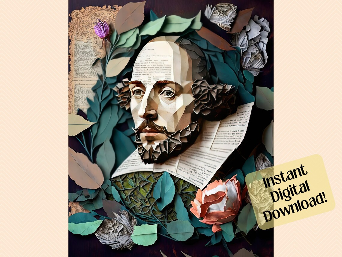 William Shakespeare Portrait: A.I. Art Printable (digital Download) - Etsy