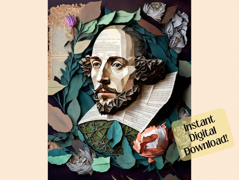 William Shakespeare Portrait: A.I. Art Printable (digital Download) - Etsy