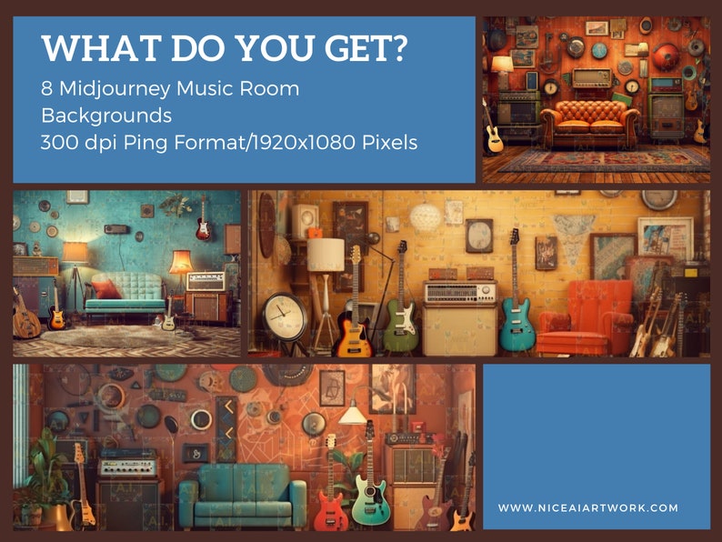 Music Recording Studio Zoom Backgrounds: 8 Image Bundle (digital ...