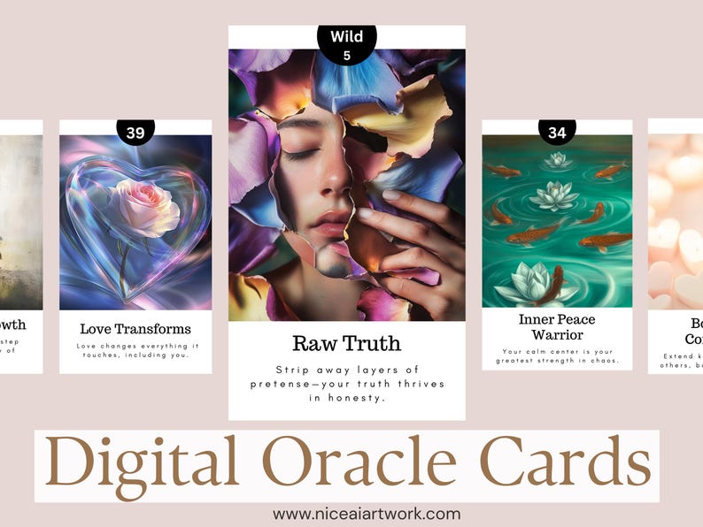Radiant Empowerment Oracle Deck - Printable & Digital Spiritual Cards ...