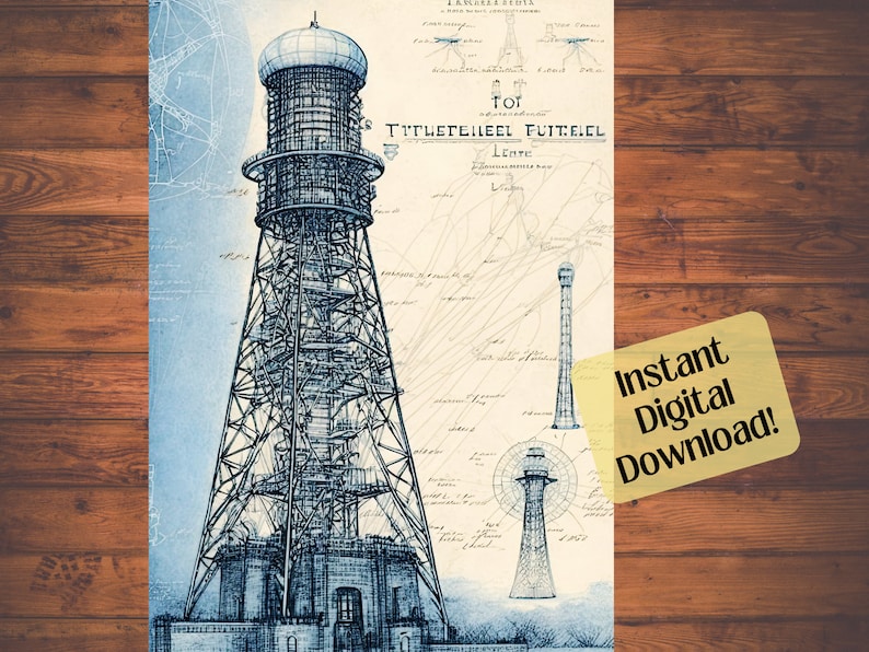Tesla's Tower at Wardenclyffe Printable AI Designed AI Art, Wall Decor ...