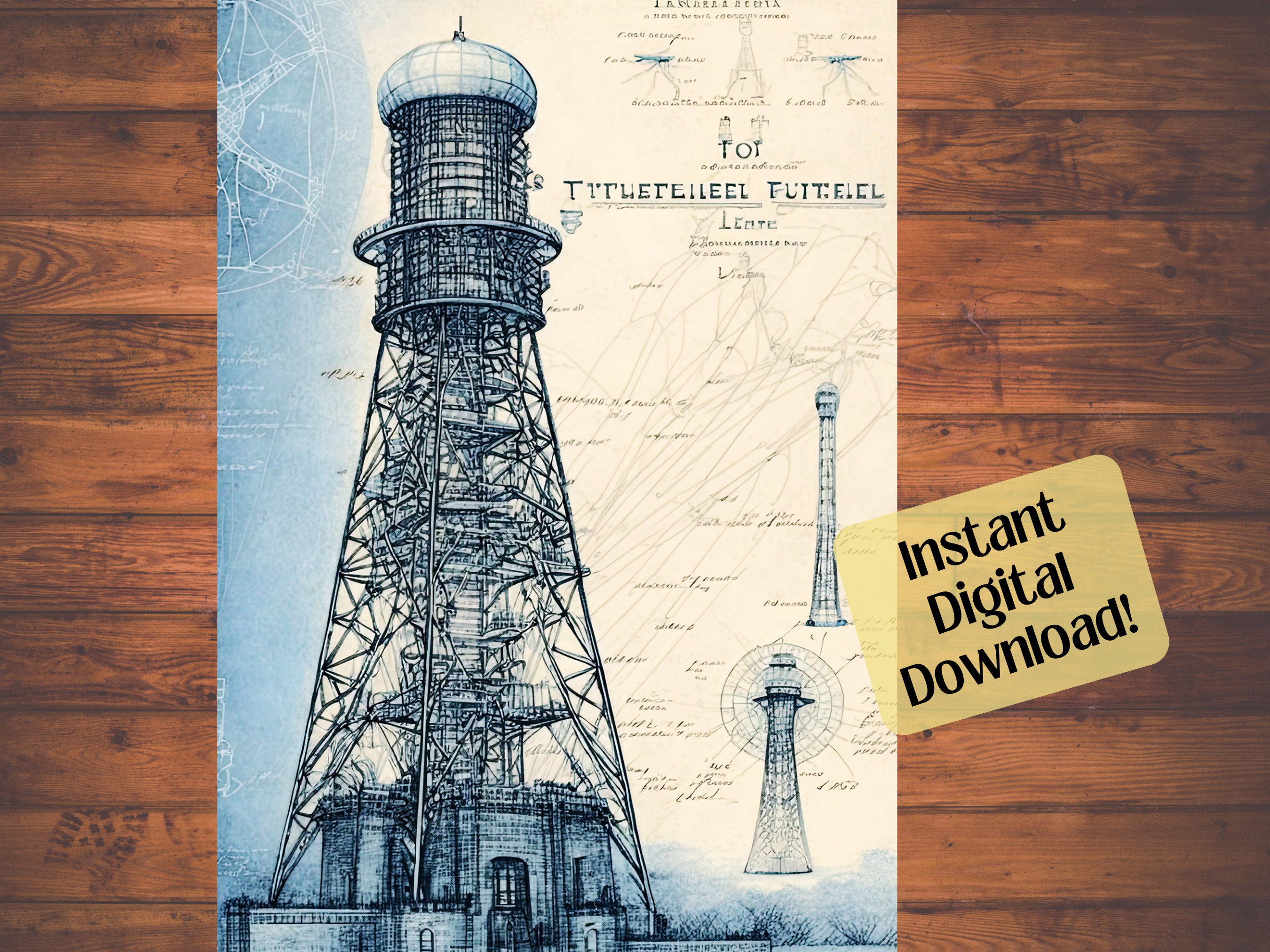 Tesla's Tower at Wardenclyffe Printable AI Designed AI Art, Wall Decor ...