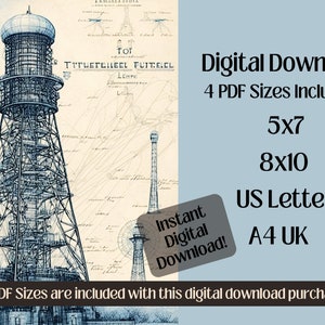 Tesla's Tower at Wardenclyffe Printable AI Designed AI Art, Wall Decor ...