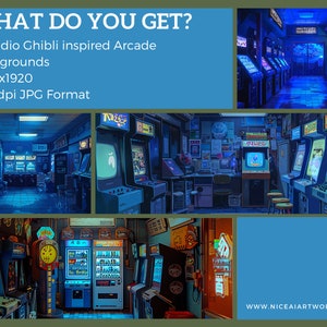 Studio Ghibli Arcade Backgrounds: Anime Streamer Zoom Backdrop (digital ...