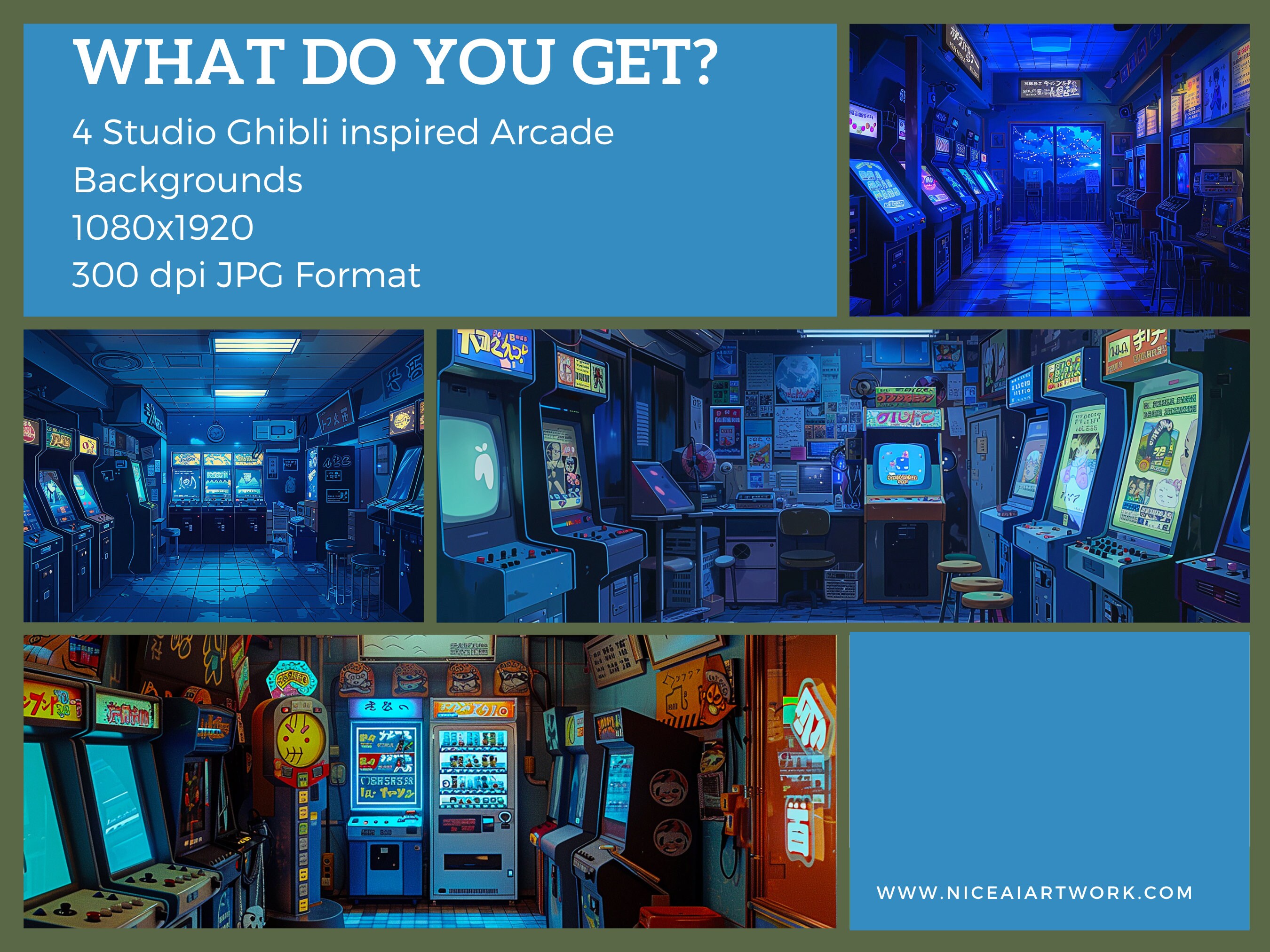 Studio Ghibli Arcade Backgrounds: Anime Streamer Zoom Backdrop (digital ...