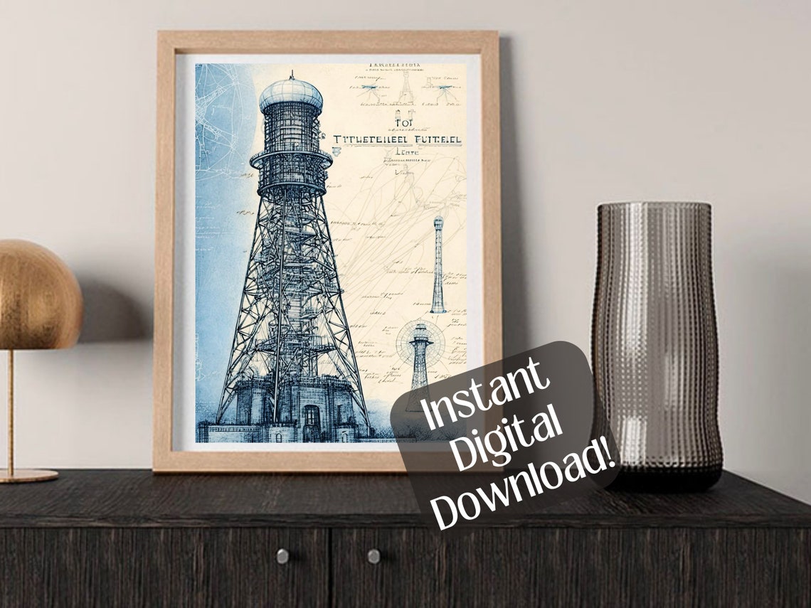 Tesla's Tower at Wardenclyffe Printable AI Designed AI Art, Wall Decor ...