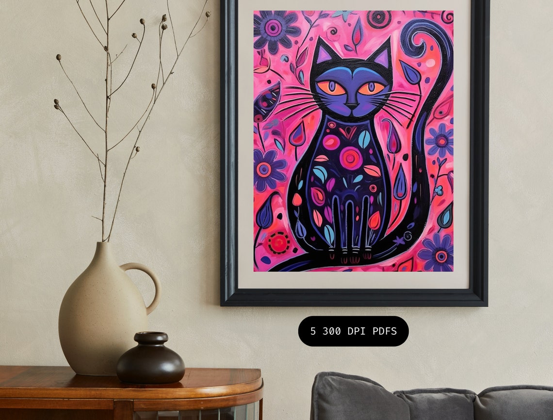 Fancy Cat Portrait, Digital Art, Wall Art, AI Art, Digital Download ...
