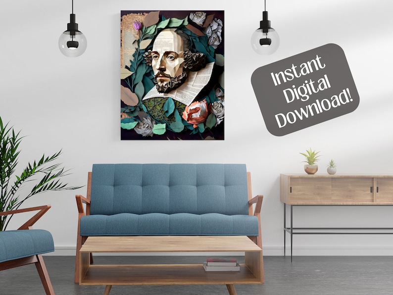 William Shakespeare Portrait: A.I. Art Printable (digital Download) - Etsy