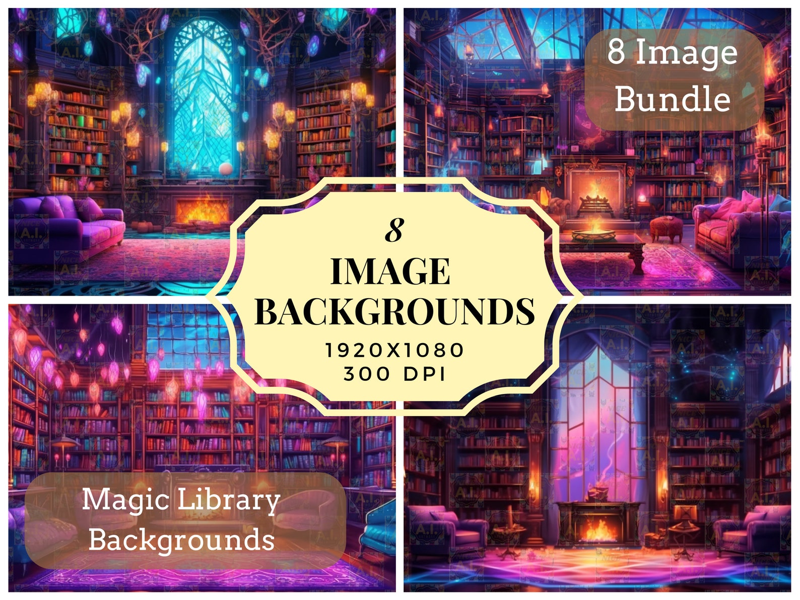 Enchanted Eye Wizard Library Digital Zoom Backgrounds for Virtual ...