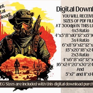 Wastelander in the Desert Digital Download Fallout Art Printable Poster ...