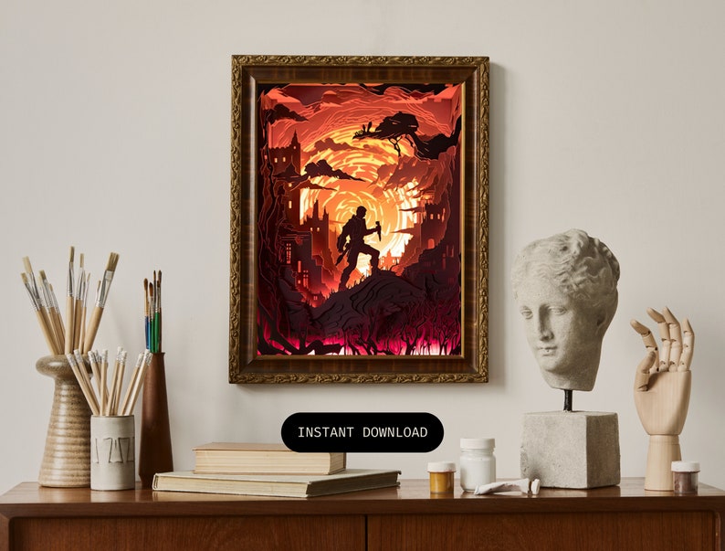 Fallout Digital Shadow Box Prints Set of 2 Steampunk Wall Art Wasteland ...