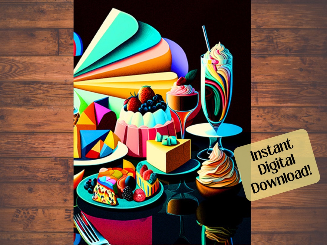 Sweet Treats Wall Art, Digital Download, Cute Kitchen Decor, Printable ...