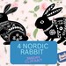 Nordic Rabbit Clipart: Scandinavian Folk Art Bunny Designs (digital ...