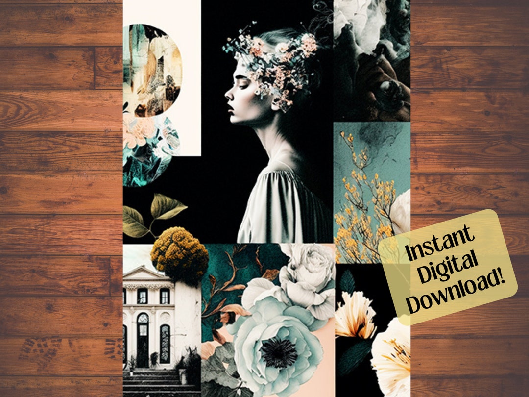 Collage Aesthetic Art Print Digital Download, Digital Collage Art, Ai ...