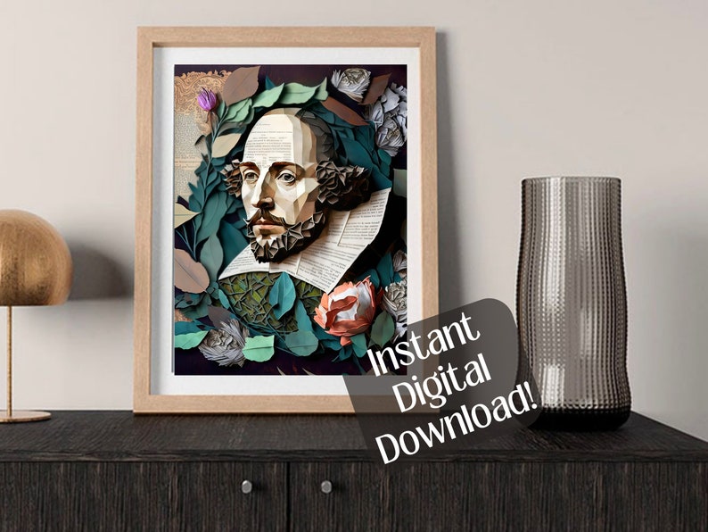 William Shakespeare Portrait: A.I. Art Printable (digital Download) - Etsy