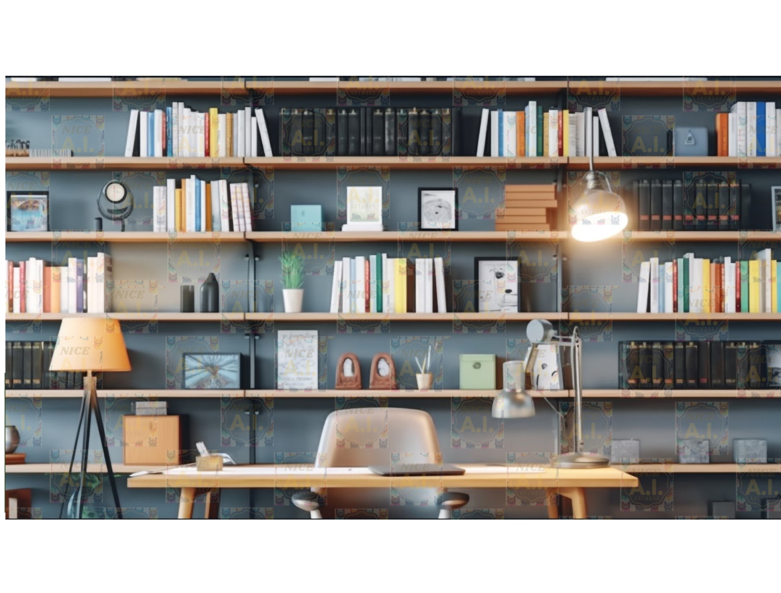 Virtual Bookshelf Backgrounds: Zoom, Skype, Google Meet (digital ...