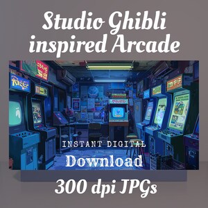 Studio Ghibli Arcade Backgrounds: Anime Streamer Zoom Backdrop (digital ...
