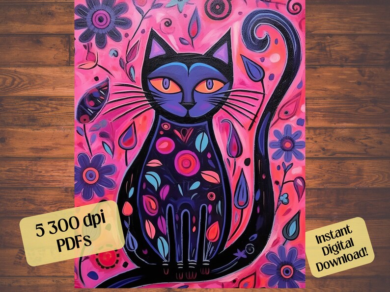 Fancy Cat Portrait, Digital Art, Wall Art, AI Art, Digital Download ...