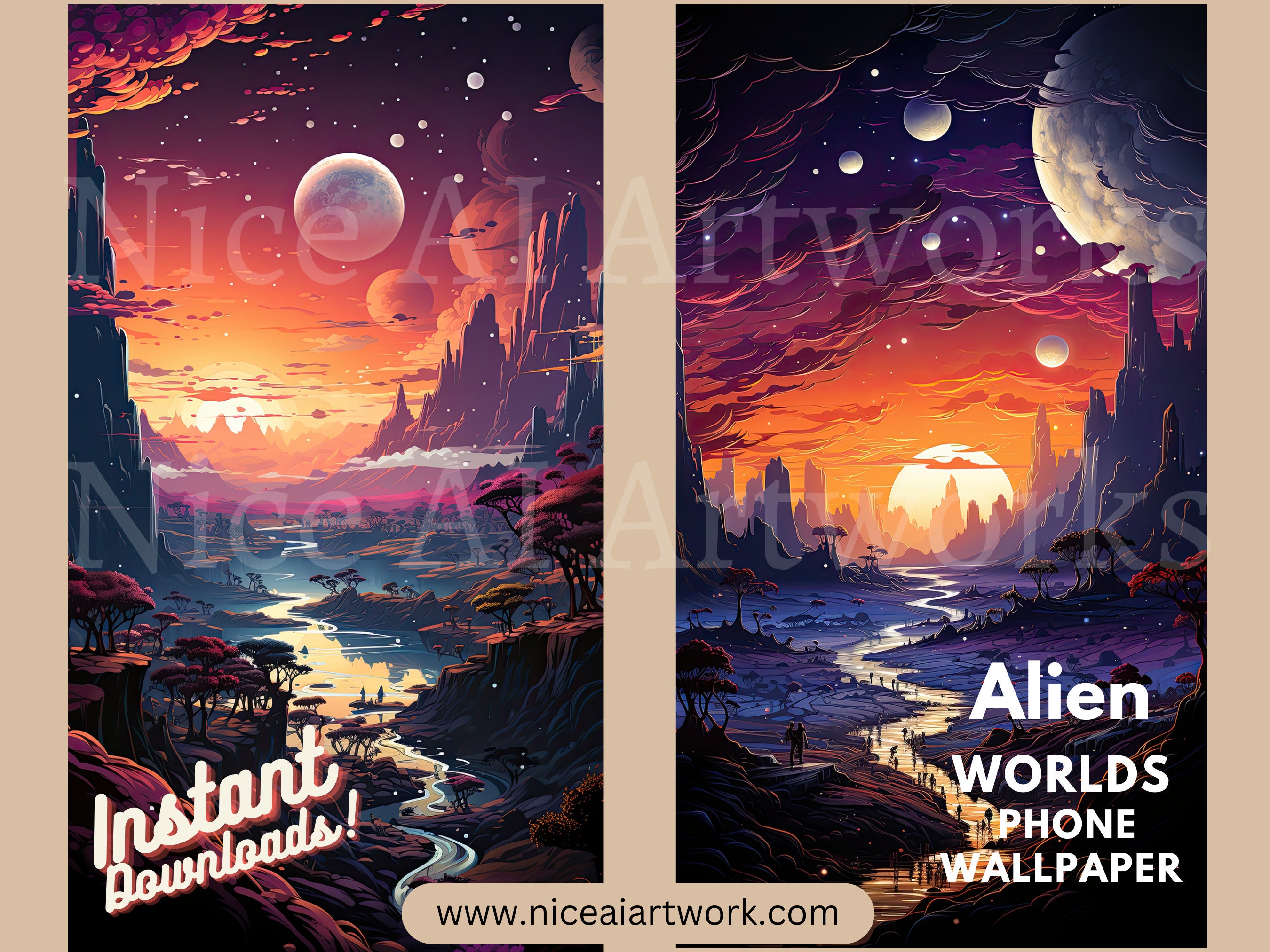 Alien World Phone Wallpaper/background Set 4 Instagram Story ...